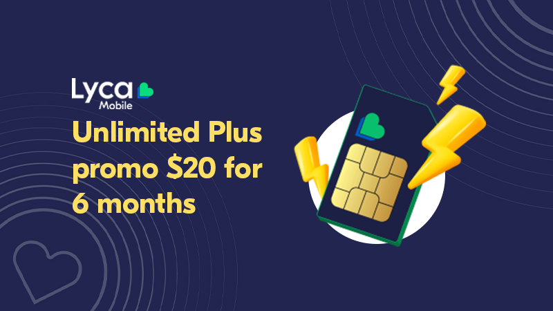 Lyca Unlimited Plus $20 Plan: 40GB & Global Calling